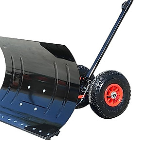 Gralara Wheeled Snow Pusher, Snow Plow Outdoor Snow Pushing, Multi Angle Rolling Removal Tool,Winter Snow Pusher for Park, Pavement Sidewalk, Wheels 74x42cm