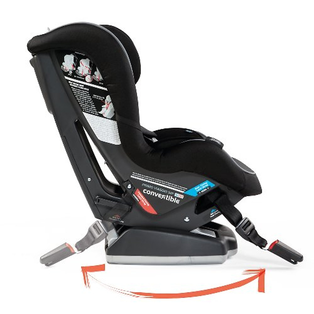 Peg Perego Primo Viaggio Convertible - Reversible Car Seat - Rear Facing for Children 5 to 45 lbs and Forward Facing for Children 22 to 65 lbs - Made in Italy - Licorice (Black)