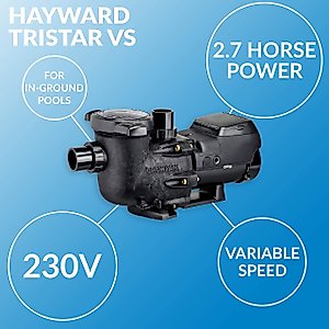 Hayward W3SP3206VSP TriStar VS Variable-Speed Pool Pump for In-Ground Pools, Energy Efficient, 2.7 HP