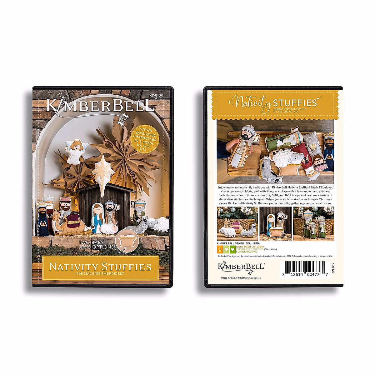 Kimberbell Nativity Stuffies - Nativity Scene Decor, Nativity Sets for Christmas Indoor, DIY Nativity Scene, Embroidery Patterns for Quilting, Embroidery CD Template