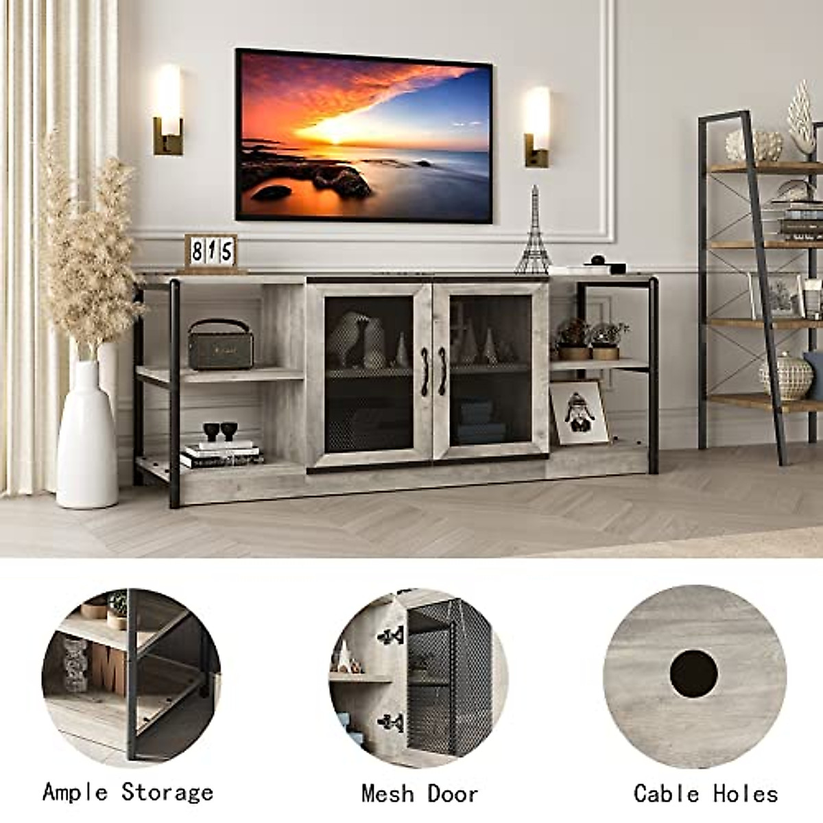 Amyove TV Stand, Grey