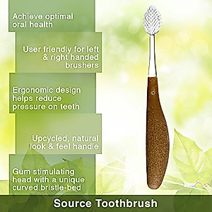 RADIUS - Source Toothbrush, Replacement-Head Technology and a Handle Made from Repurposed Materials, Colors May Vary (Super Soft, 1 Count)