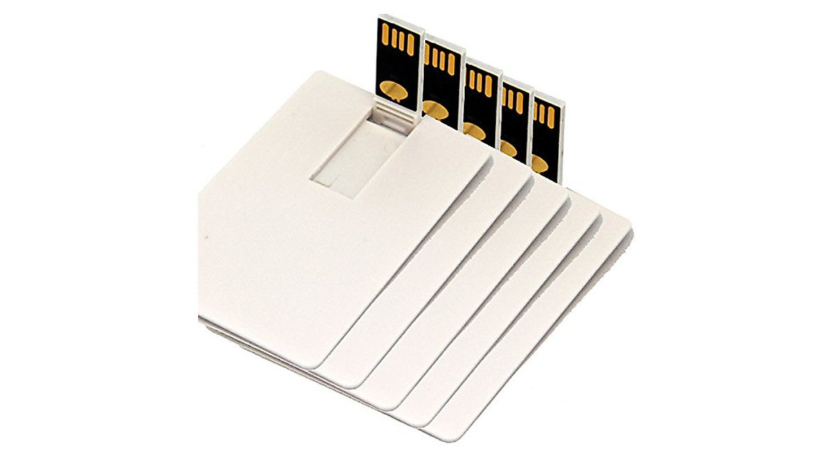 Buy 5 White 128GB Credit Card USB Flash Drives - Fast & Secure