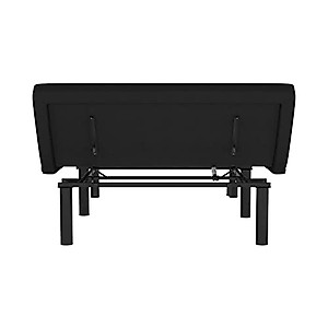 Flash Furniture Selene Adjustable Bed Base-Black Anti-Skid Upholstery-Height Adjustable Legs-Programmable Wireless Remote-Independent Head/Foot Incline-Full