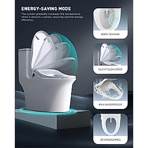 iliD Smart Pro Bidet Toilet Seat, Electric Elongated Ecoseat with Full Function, Auto Open/Close, Auto Flush, Female Wash and Rear Wash, Remote Control, 2 Year Warranty