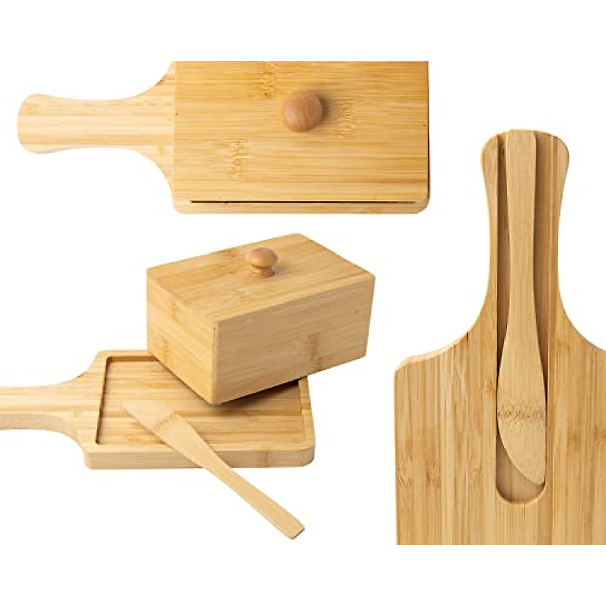 Bamboo Butter Dish w/ Lid – Large Butter Holder Made of Eco-Friendly, Food Grade Bamboo – Holds up to 4oz of Your Favorite Butter – Ideal Butter Keeper for Storage and Serving – Easy to Use