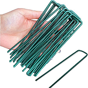 Garden Stakes Ground Staples Landscape Securing Anchor Pegs Gardening Pins Spikes for Lawn Farm Weed Barrier Grass Fabric 10 PCS