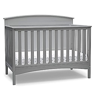 Delta Children Archer Solid Panel 4-in-1 Convertible Baby Crib - Greenguard Gold Certified, Grey