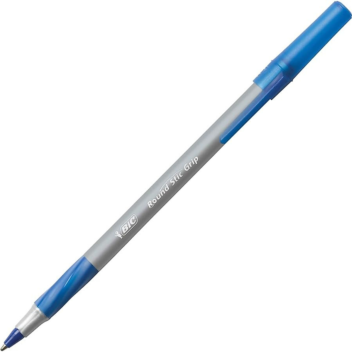 BIC Round Stic Grip Xtra Comfort Blue Ballpoint Pens, Medium Point (1.2mm), 36-Count Pack, Excellent Writing Pens With Soft Grip for Superb Comfort and Control