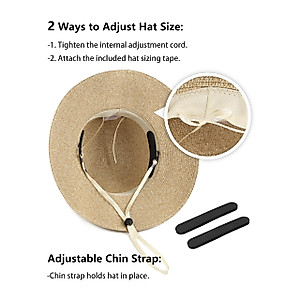 Zylioo Oversized XXL Straw Sun Hats,Foldable Brim UV Beach Hats,Cooling Summer Hats with Detachable Chin Strap