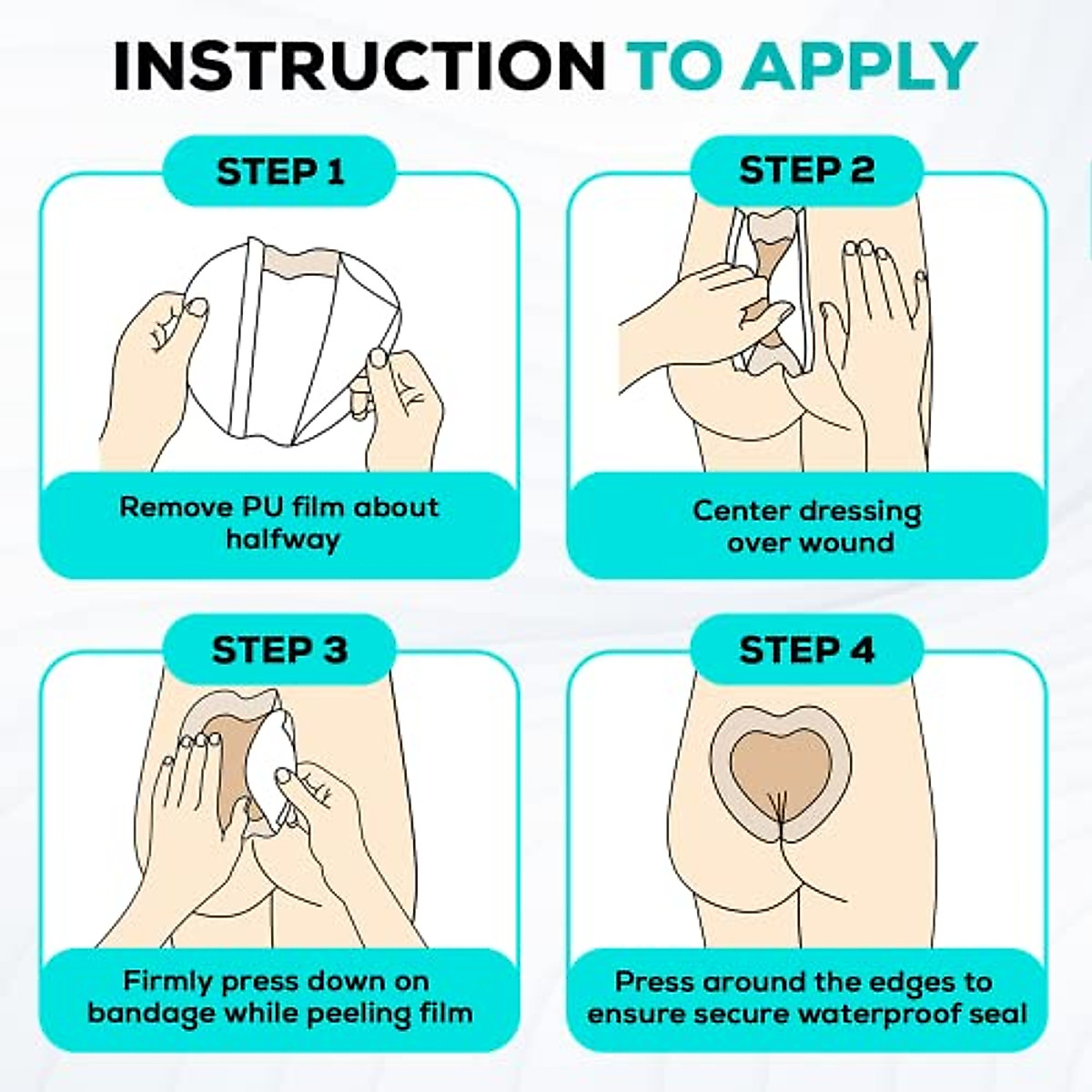 MedVance TM Silicone - Sacral Bordered Silicone Adhesive Foam Wound Dressing, Bed Sore Treatment Bandage for Sacrum, Size 7"x 7", Box of 10 dressings