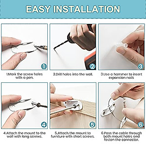 Furniture Anchors (6 Pack) 2023 Upgraded Furniture Straps for Baby Proofing, Secure 400 Pound Furniture Prevent Falling Anti Tip Earthquake Straps for Child Safety