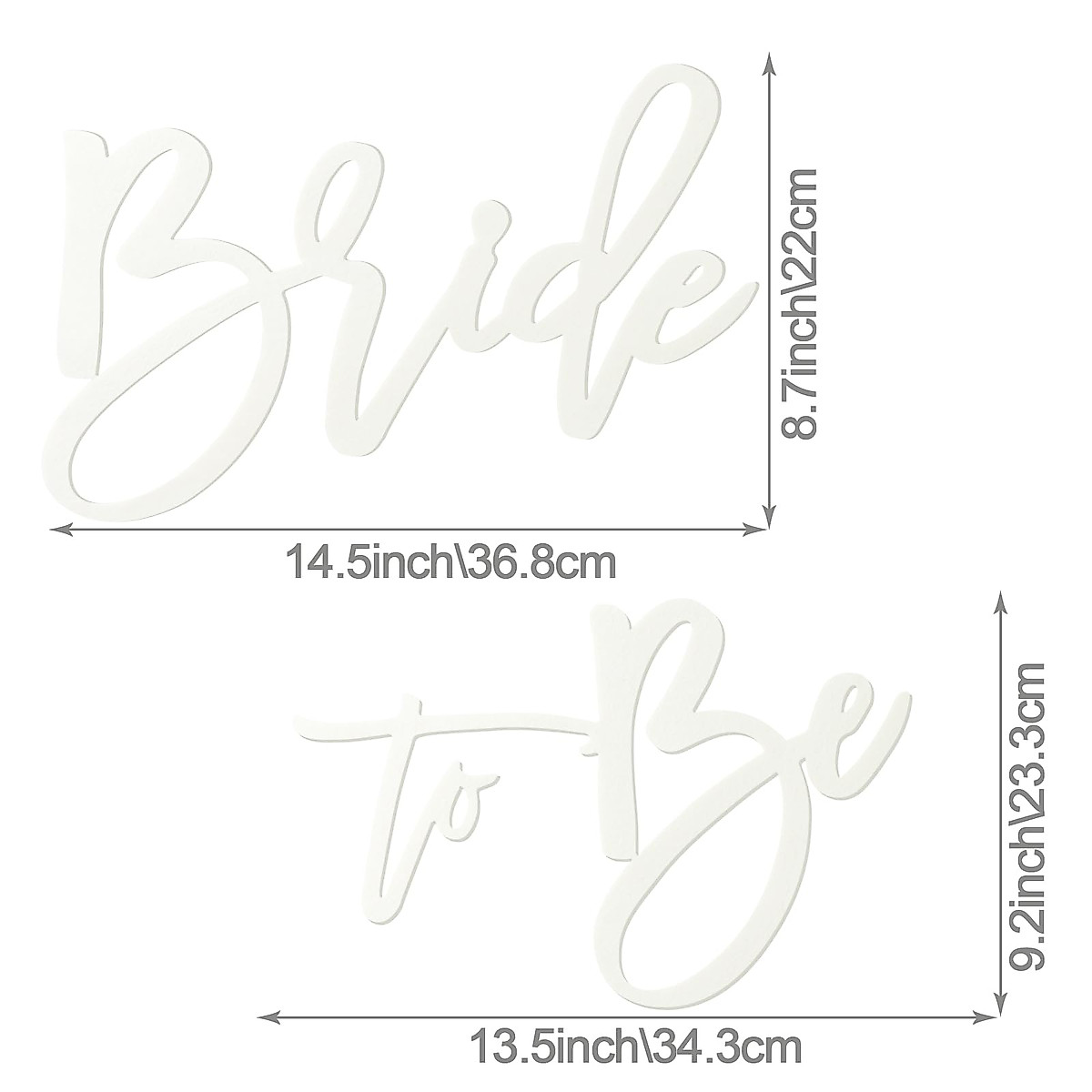 MASTRON Bride to Be Sign - White Felt Letters Bridal Shower Sign for Backdrop Bride to Be Sign Letters for Balloon Arch Photo Props Bachelorette Engagement Wedding