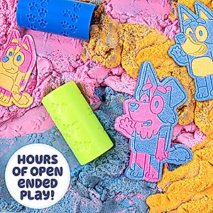 Horizon Group USA Bluey SLIMYGLOOP Slimy Sand Mold & Play Creations, 8-Piece Playset, 3 Scented Colors, Sensory Activity for Kids Ages 3, 4, 5, 6, 7, 8, Multi