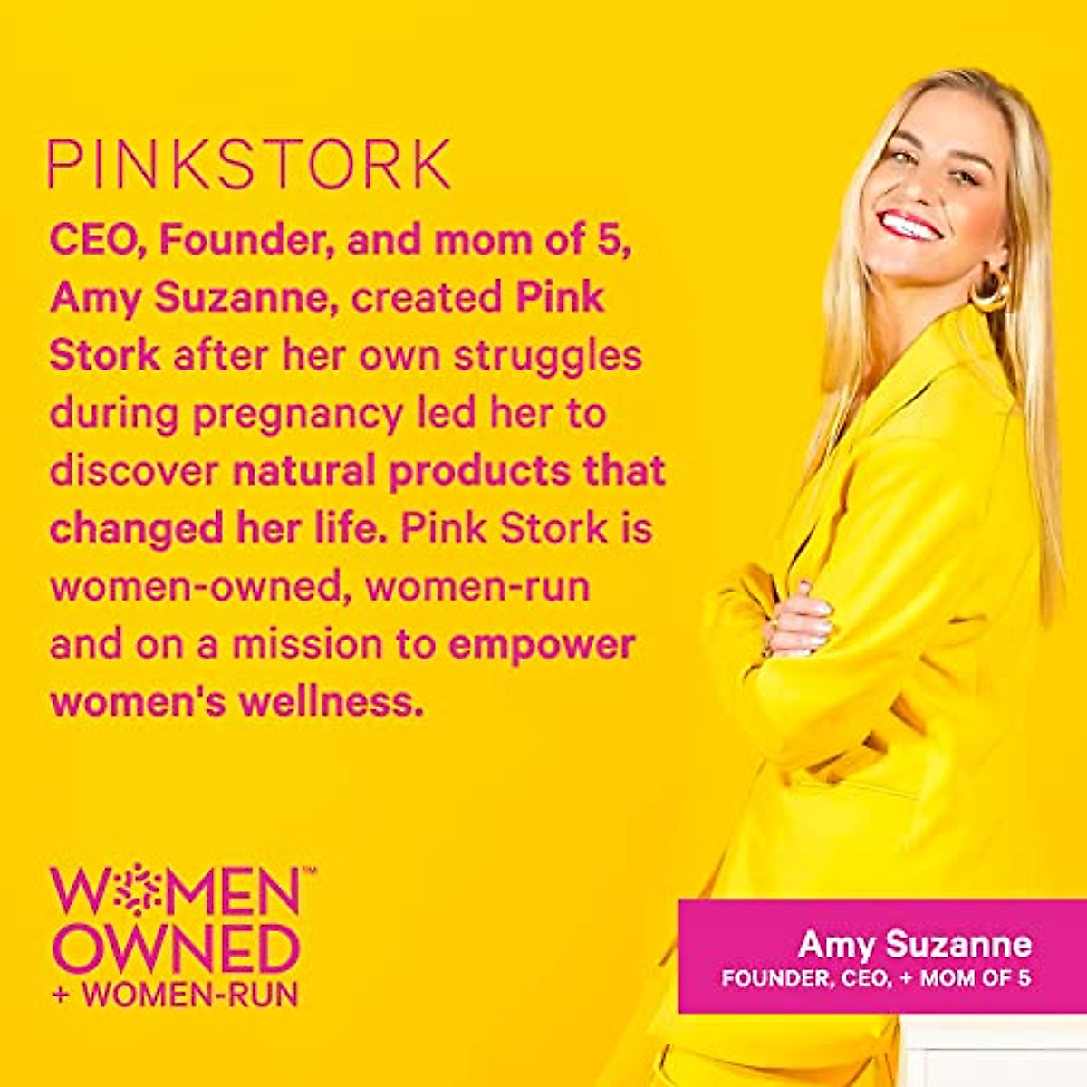 Pink Stork Total Prenatal Vitamin with DHA & Folate: Doctor-Formulated Prenatal Vitamins, Multivitamin with Iron, Vitamin B6 & B12, Vitamin D, Pregnancy Must Haves, Women-Owned, 60 Vegetarian Caps