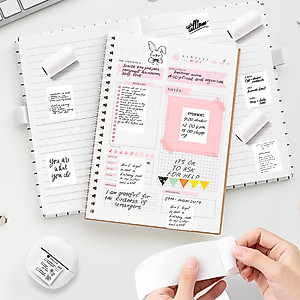 GQIRIL Thermal Printer Sticker Paper - 5 Rolls White Mini Printable Sticker Paper, Adhesive Printing Paper Rolls for Mini Portable Printer, 56 x 25 mm Thermal Print Stickers for Label Photo List Note