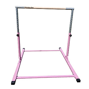 ProGymnastics Horizontal Bar Gymnastics 3' to 5' Kip Junior Sturdy Adjustable Bars Teenagers Pink