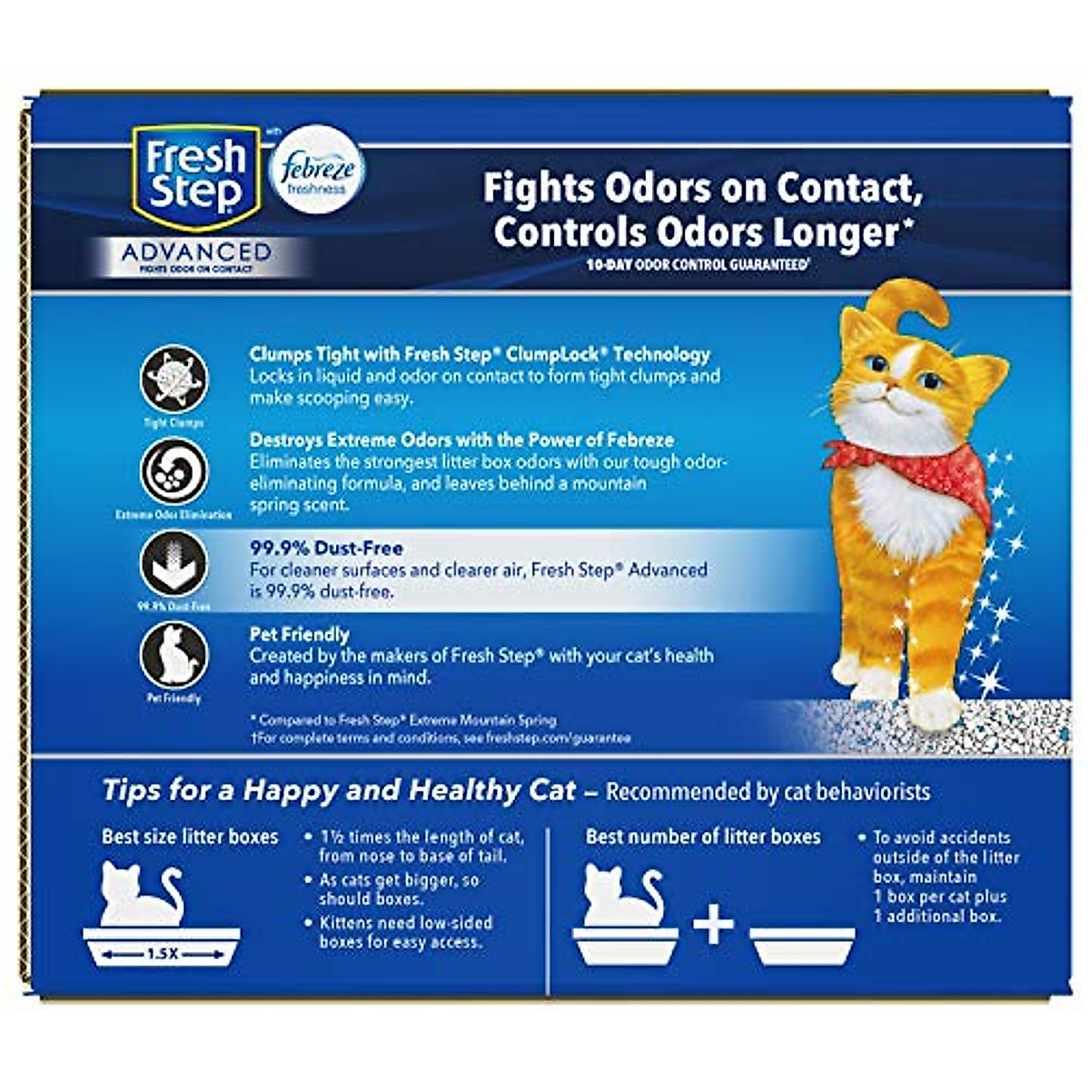 Fresh Step Advanced Extreme Clumping Cat Litter with Odor Control - Mountain Spring Scent, 18.5 lb (Package May Vary)