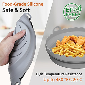 Air Fryer Silicone Liners for Ninja Air Fryer, Air Fryer Silicone Pot for Ninja AF101 Air Fryer and Ninja Air Fryer Pro 4-in-1 with 5 QT Capacity