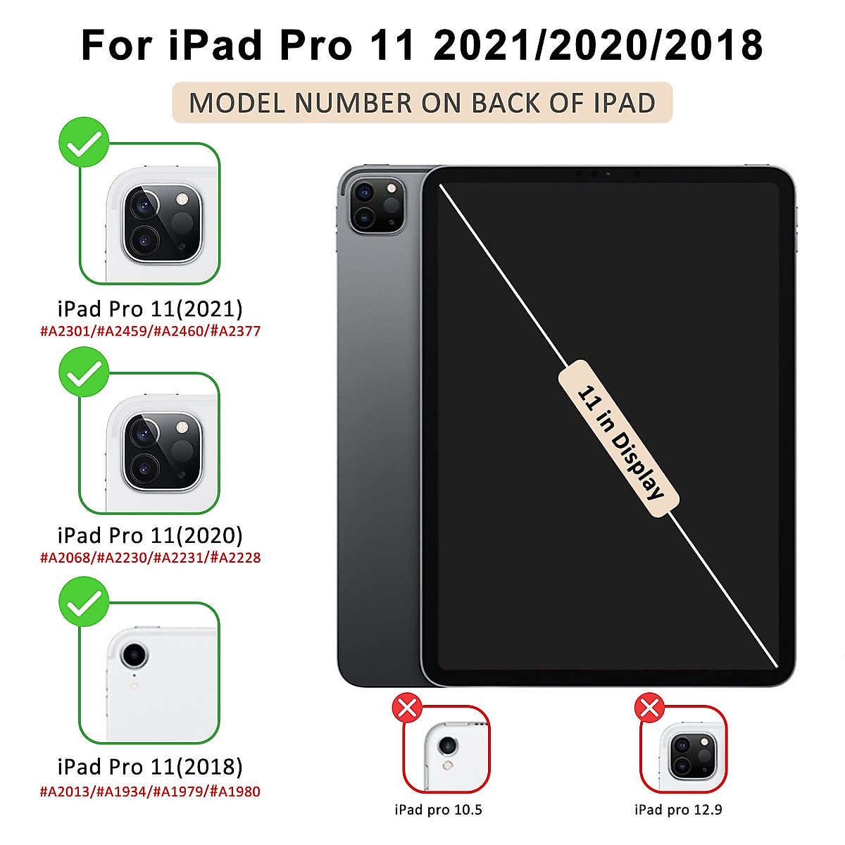 CAVOKAS for New iPad Pro 11 Inch Case 2021 3rd Generation, 2nd Gen 2020 Leather Case with Apple Pencil Holder - Auto Wake/Sleep, Durable & Removable Magnetic Protective Cover, Black