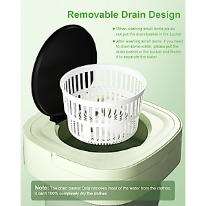 Portable Washing Machine, 9L Mini Laundry Washer with 3 Modes Cleaning for Underwear, Baby Clothes, Sock, Small Delicates. Foldable Washer and Dryer Combo for Apartment, Home, Hotel, Camping,RV(Green)