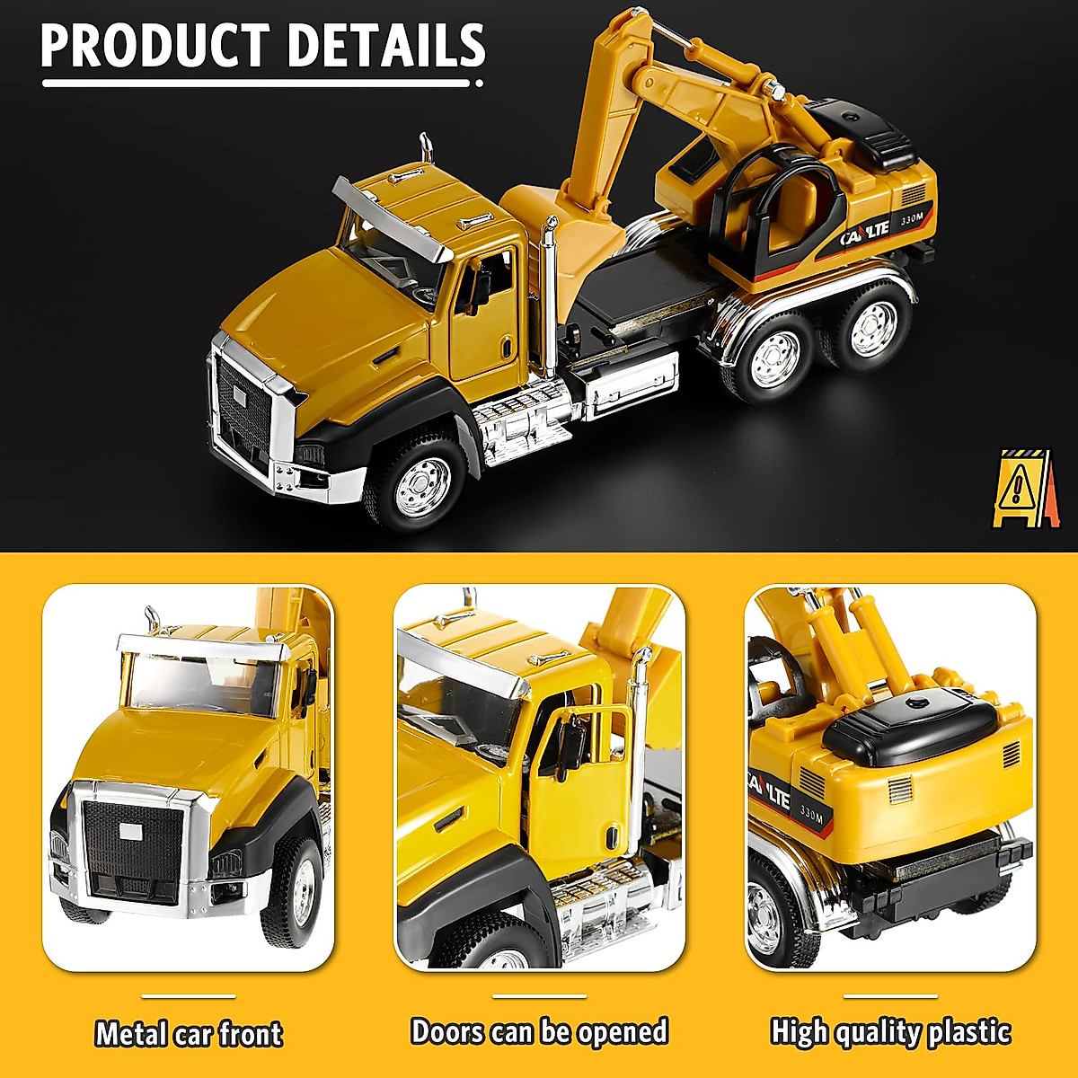 6 Packs Diecast Engineering Construction Transport Vehicles Truck Toys Set 1:50 Scale Pull Back Metal Model Car Garbage Truck Tanker Truck Delivery Truck Dump Truck Digger Truck Mixer Truck for Boys