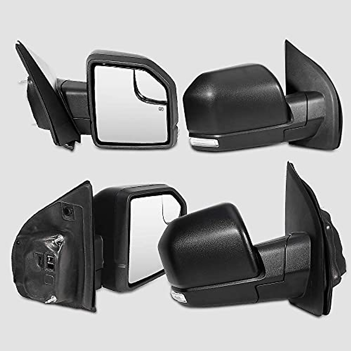 INEEDUP Towing Mirrors Tow Mirrors Fit for 2015-2019 for Ford for F150 with Left Right Side Power Operation Heated with Turn Signal Light Manual Folding