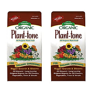 Espoma Organic Plant-Tone 5-3-3 Natural & Organic All Purpose Plant Food; 4 lb. Bag; The Original Organic Fertilizer for All Flowers, Vegetables, Trees, and Shrubs. Pack of 2