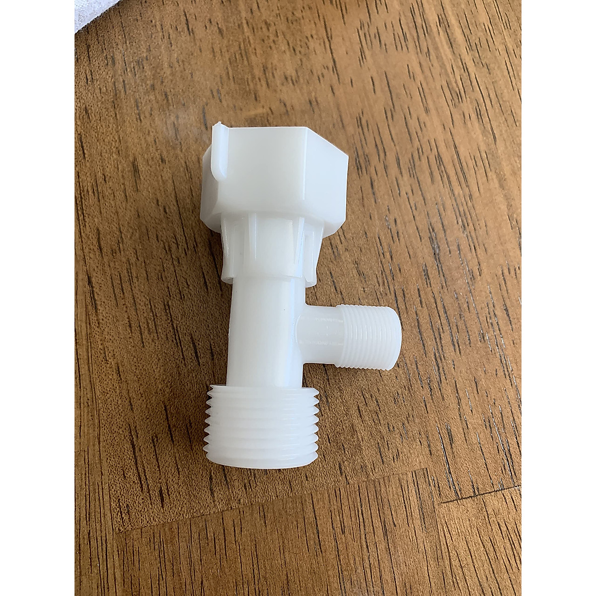 LeonKing Bidet US 7/8"(15/16") Up and down and 3/8" side T adapter plastic 3 way connector with rubber washer
