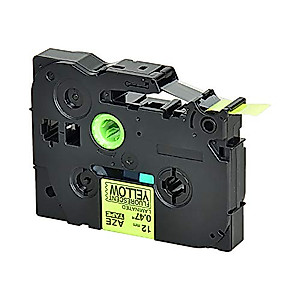 GREENCYCLE Compatible for Brother TZ TZE C31 AZe-C31 (1/2") 12mm x 5m Laminated Label Tape use in PTouch PTD210 PTH100 PTD400 PTD450 PT-P700 PTD600 Label Maker (Black on Fluorescent Yellow,6-Pack)