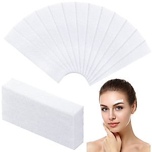 Maitys 400 Pieces Eyebrows Wax Strips Eyebrow Hair Removal Wax Paper Facial Waxing Strips for Women Men Lip Eyebrow Body Face(0.39 x 1.97 Inch,White)