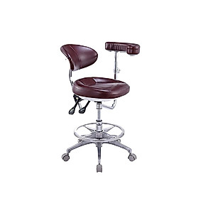Luxury Dentist's Doctor's Deluxe Mobile Saddle Chair Medical PU Leather Assistant Doctor Stools
