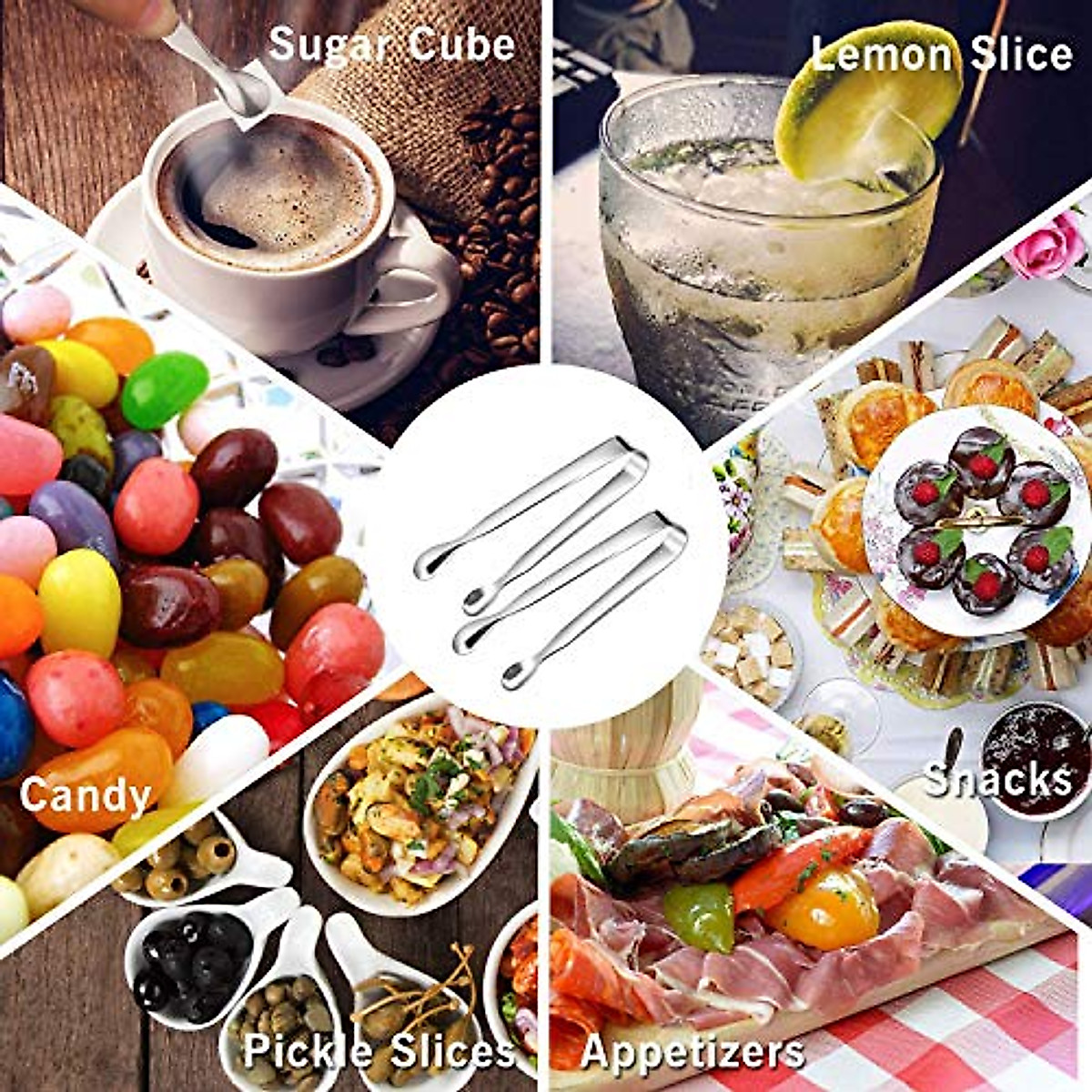 sweetfamily Spreader Knife Set,6-Piece Cheese and Butter Spreader Knives,Mini Serving Tongs,Stainless Steel Multipurpose Butter Knives