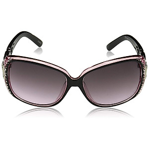 SOUTHPOLE Women's 1017SP Rectangular Sunglasses, Black & Pink, 62 mm