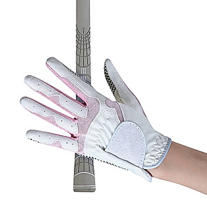 Fashion Golf Gloves, Women's Ladies Girls All Weather Leather Golf Gloves with Non-Slip Grip, Soft, Breathable, Wear-Resistant, A Pair/2 Pack for Left & Right Hand Golf Rain Gloves