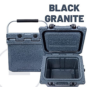 CAMP-ZERO 12L-12.6 Quart Portable Hard Cooler Ice Chest, Perfect for Drinks, Lunch, Beach, Picnics, Boating, Camping and Travel with 2 Molded-in Cup Holders and Folding Aluminum Handle