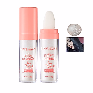 AKARY Body Glitter, Fairy Polvo De Hadas Shimmer Face Highlighter Powder & Blush Stick, Instant Glow Luminizer Duo, Glitter Face Hair High Gloss, Sparkle Smudge-Proof Highlighter Stick Party Makeup (#01 White Moonbeam)