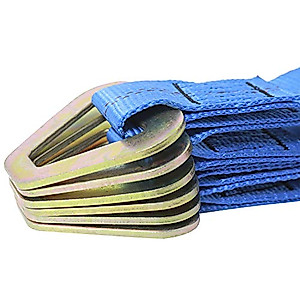 NovelBee 4 Pack of 24 x 2" Axle Strap with Protective Sleeve and D-Ring for Securing Car Transport (Blue)