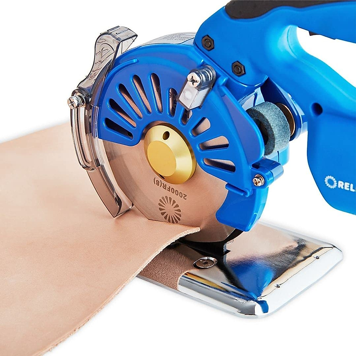 Reliable 2000FR Cloth Cutting Machine - Cordless Fabric Cutter with 2 x 14.8V Lithium Ion Battery and Charger, 5 Speed Setting and Powerful Servo Motor for Cutting Single Ply Fabrics Up-to 1 Inch High