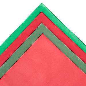 Koogel 320 Sheets Christmas Tissue Paper, Red Green Gift Wrapping Paper 14 x 10Inch Craft Tissue Paper Bulk for Xmas Wedding Holiday Gifts Box DIY Crafts Decoration