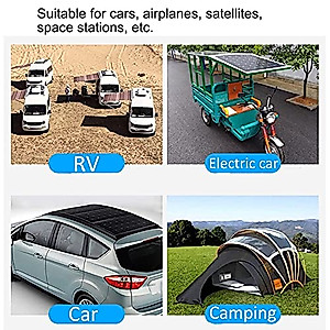 Flexible Solar Panel Kit, 40W 18V Monocrystalline Silicon Solar Charger Module IP65 Waterproof with English Manual