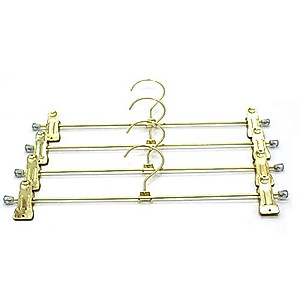 30Pack KOOBAY 13.7" Gold Metal Heavy Duty Clips Pants Hangers Trousers with Swivel Hook