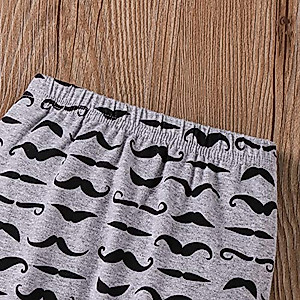 Baby Boy Clothes Stuff Infant Summer 3 Piece Outfits Newborn Cute Letter Printed Romper Short Sleeve + Pants + Hat Funny Letter Printed White Grey Mustache 70cm