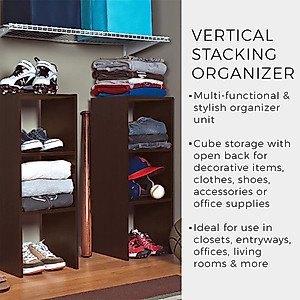 ClosetMaid 895600 Decorative Home Stackable 2-Cube Organizer Storage 31-Inch, Espresso (2 Pack)