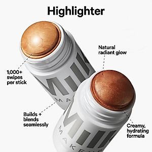 Milk Makeup Highlighter, Flare (Rose Gold) - 0.21 oz - Dewy Cream Highlighter Stick - Blendable & Buildable - 1,000 Swipes in Every Stick - All Skin Types - Vegan, Talc Free & Cruelty Free
