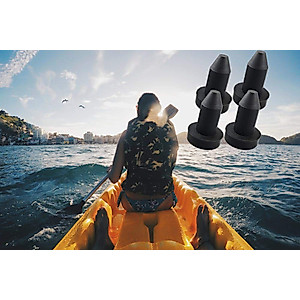 BUBOSPER 4 Pack Push in Kayak Drain Plug Compatible with Sundolphin Kayaks Aruba 8 SS, Aruba 10, Bali 8, Excursion 10 (4PCS) (Black)