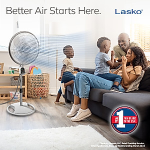 Lasko Lasko-16 Remote Control Stand, 3-Speed (1646) Household Fans, 1-Pack, White