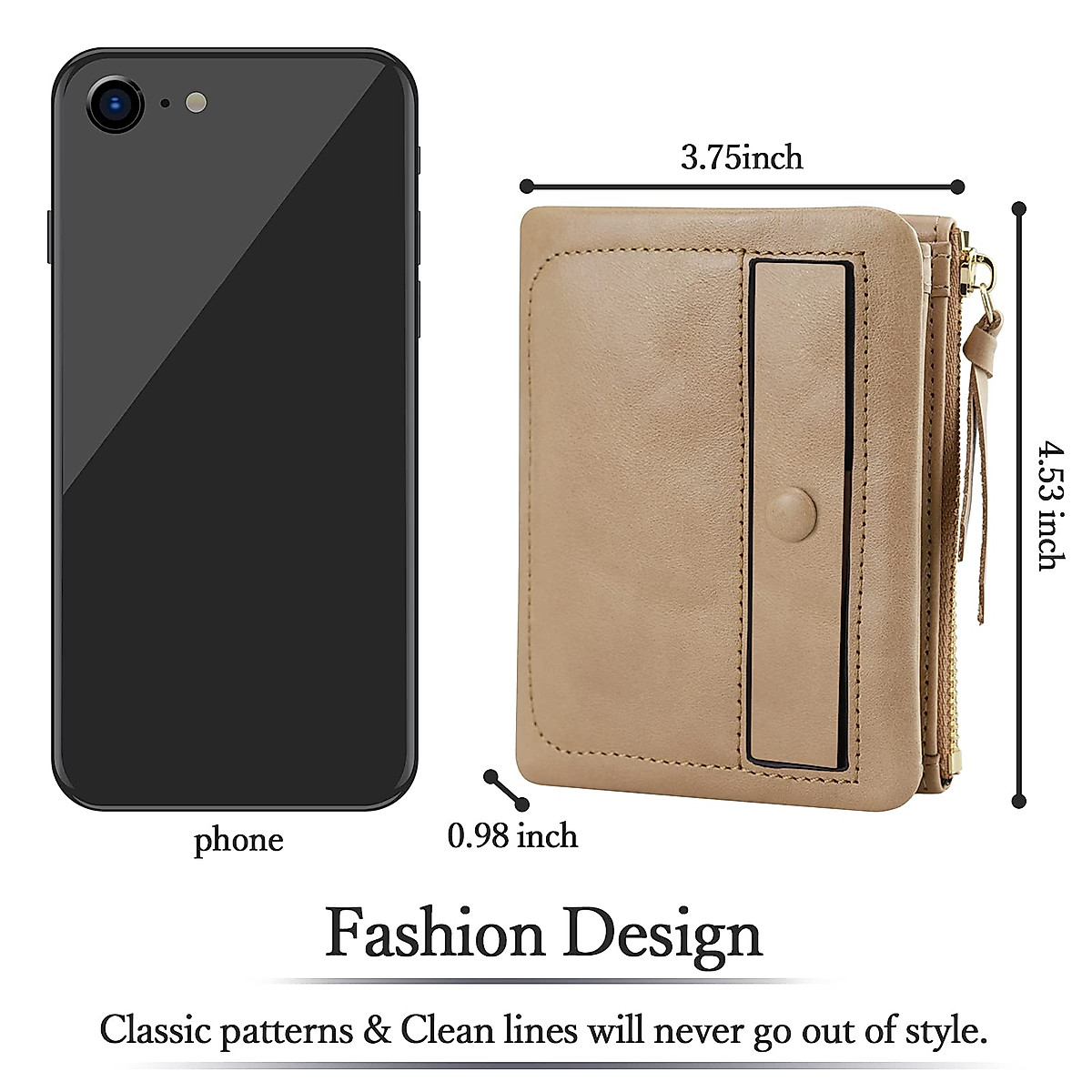 KITATU Wallet for Women Gift Genuine Leather Designer Bifold Luxury Minimalist Wallet Ladies Mini Purse with ID Window