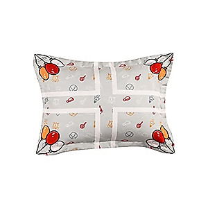 Orange Infinity 4 Piece Dreamland Crib Bedding Sets for Boys and Girls for Standard Size Crib | Nursery Baby Bedding Set of Crib Fitted Sheet, Crib Quilt, Dust Ruffle & Pillow Case, Grey