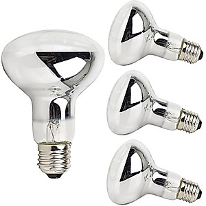 4-Pack 75W R80 Pet Heating Lamp Warm Yellow Light Basking Heat Spot Lamp 110V E26/E27 for Turtle Aquarium Aquatic Reptile Lizard, 4-Pack Heat Emitter Reptile Heat Lamp